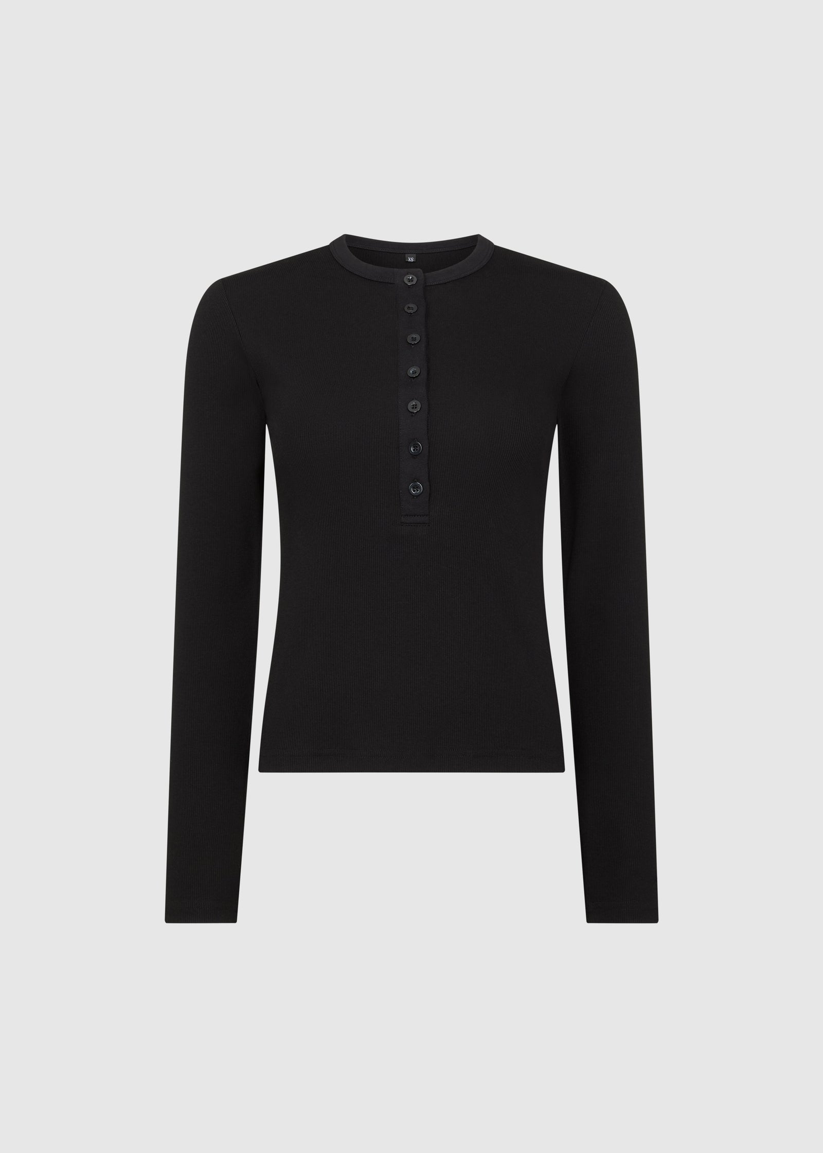 LONG SLEEVE SMOOTH SCULPT HENLEY - BLACK – WAT THE BRAND