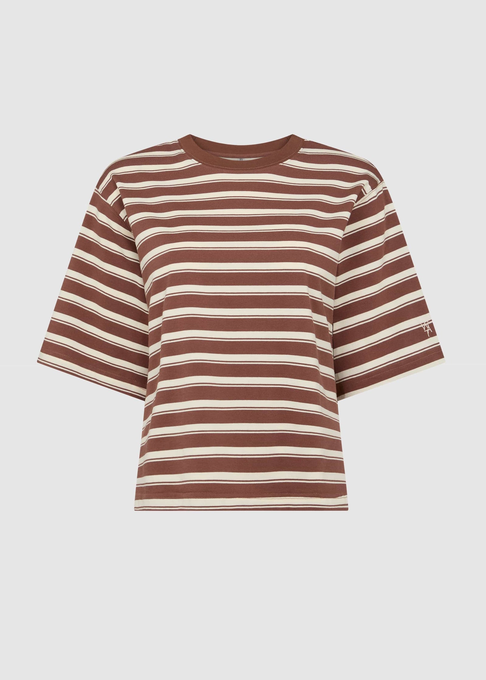 STRIPE BOXY TEE - BROWN – WAT THE BRAND