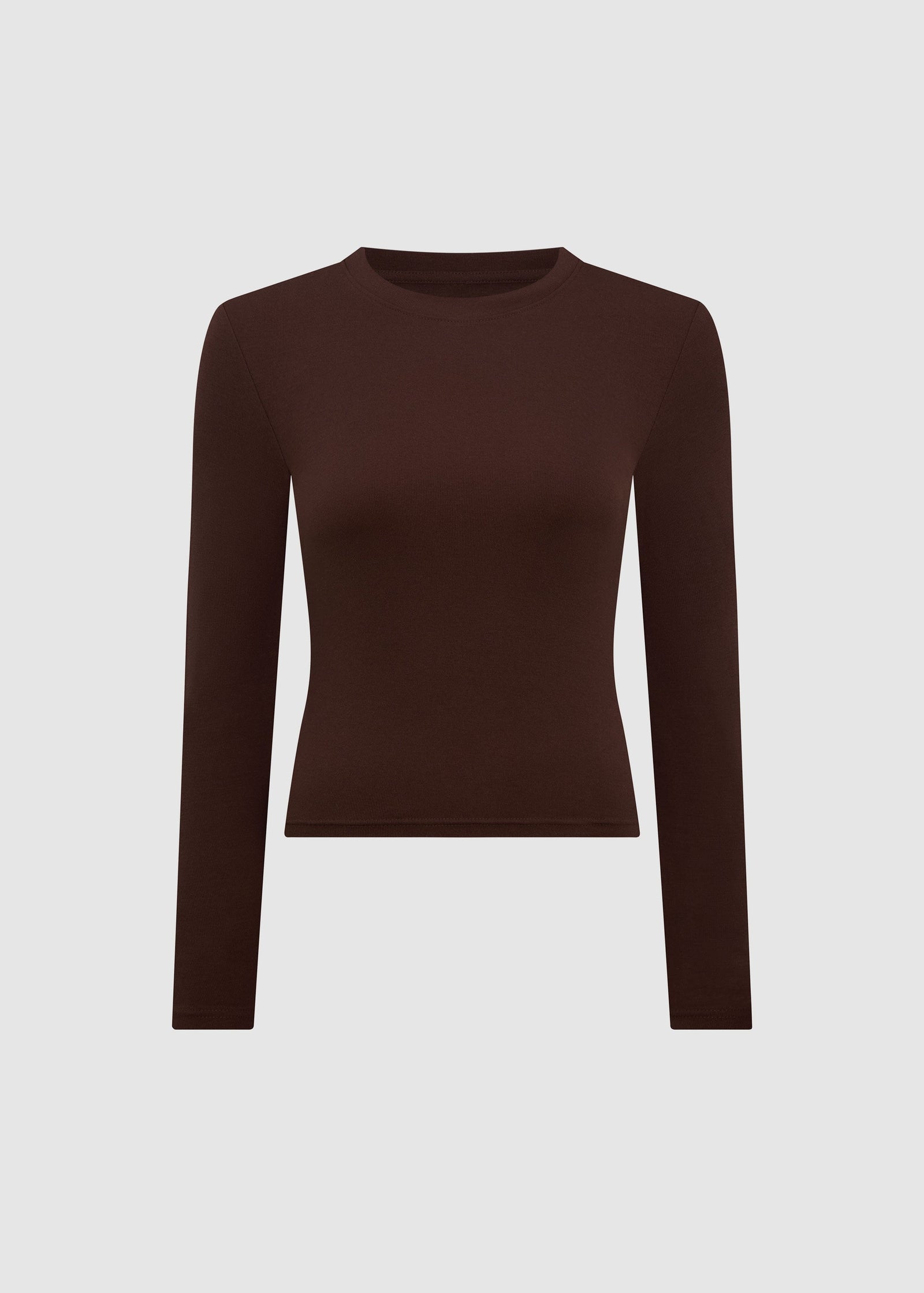 SMOOTH SCULPT LONG SLEEVE TOP - BROWN – WAT THE BRAND